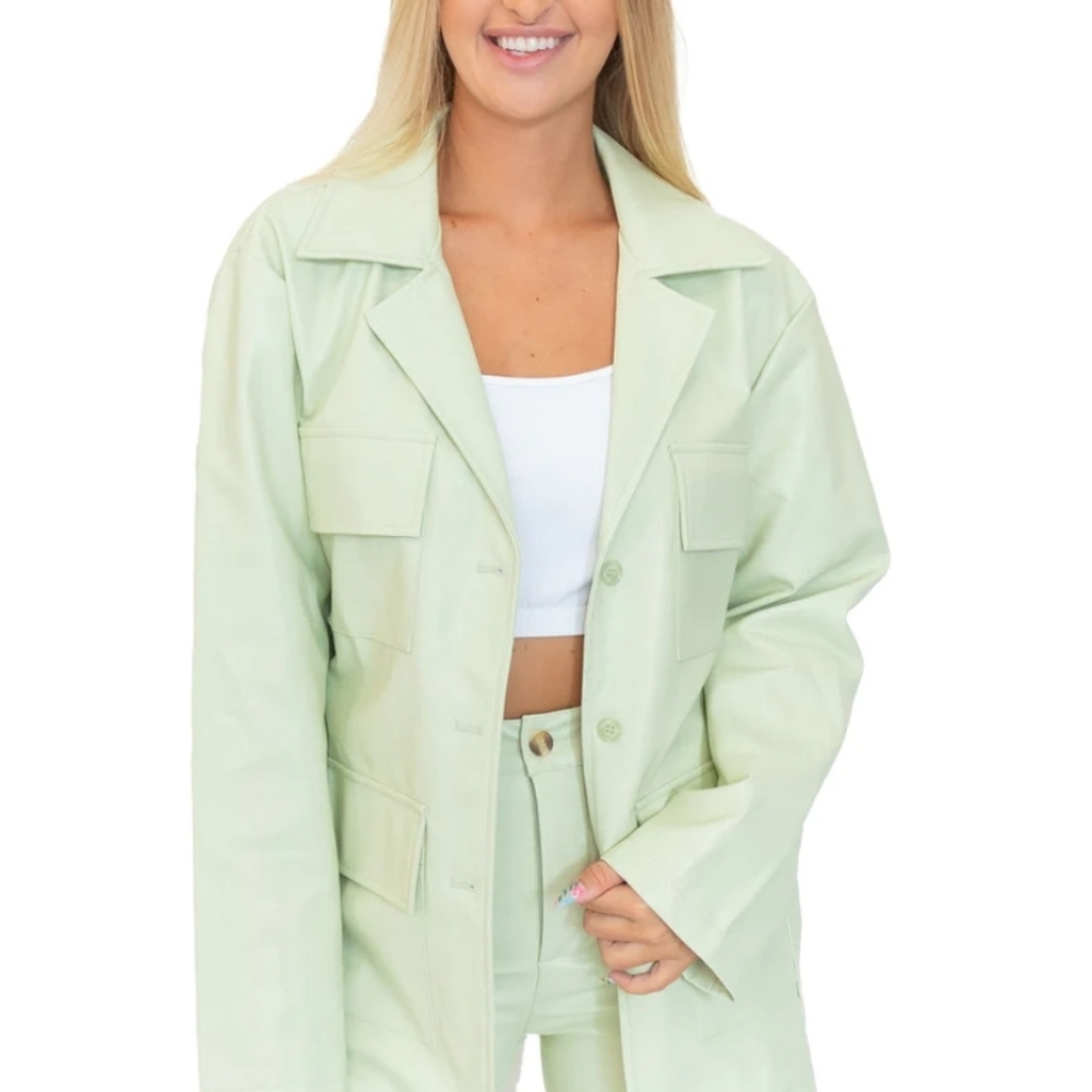 Dialogue Qvc Mint Lined Shacket Plus Size 22 Nwot - Gem
